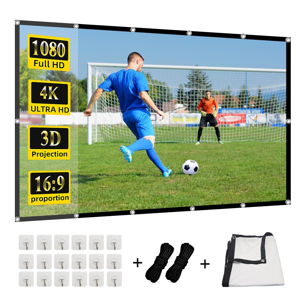 Amazon.com: 100 inch Projection Screen,GAINVANE 16:9 Foldable Anti ...