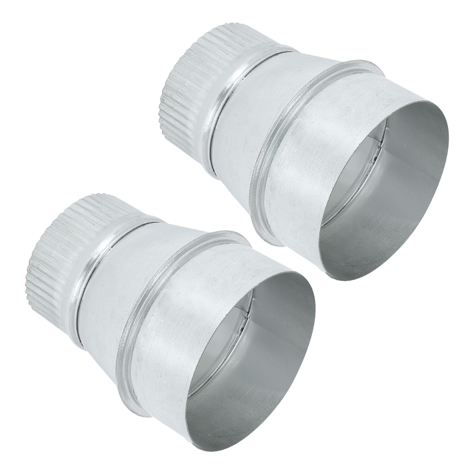 PATIKIL 4 Inch to 3 Inch Duct Reducer, 2 Pcs Galvanized Steel Round Air ...