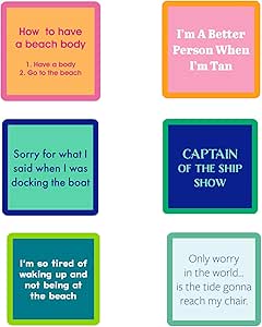 Amazon.com: 6 Pack Coaster Set for The Beach Printed Resin Coaster ...