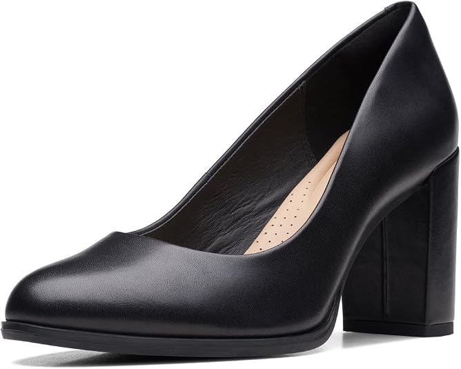 Clarks Women's Freva85 Short Pumps, Black Leather : Amazon.fr: Fashion