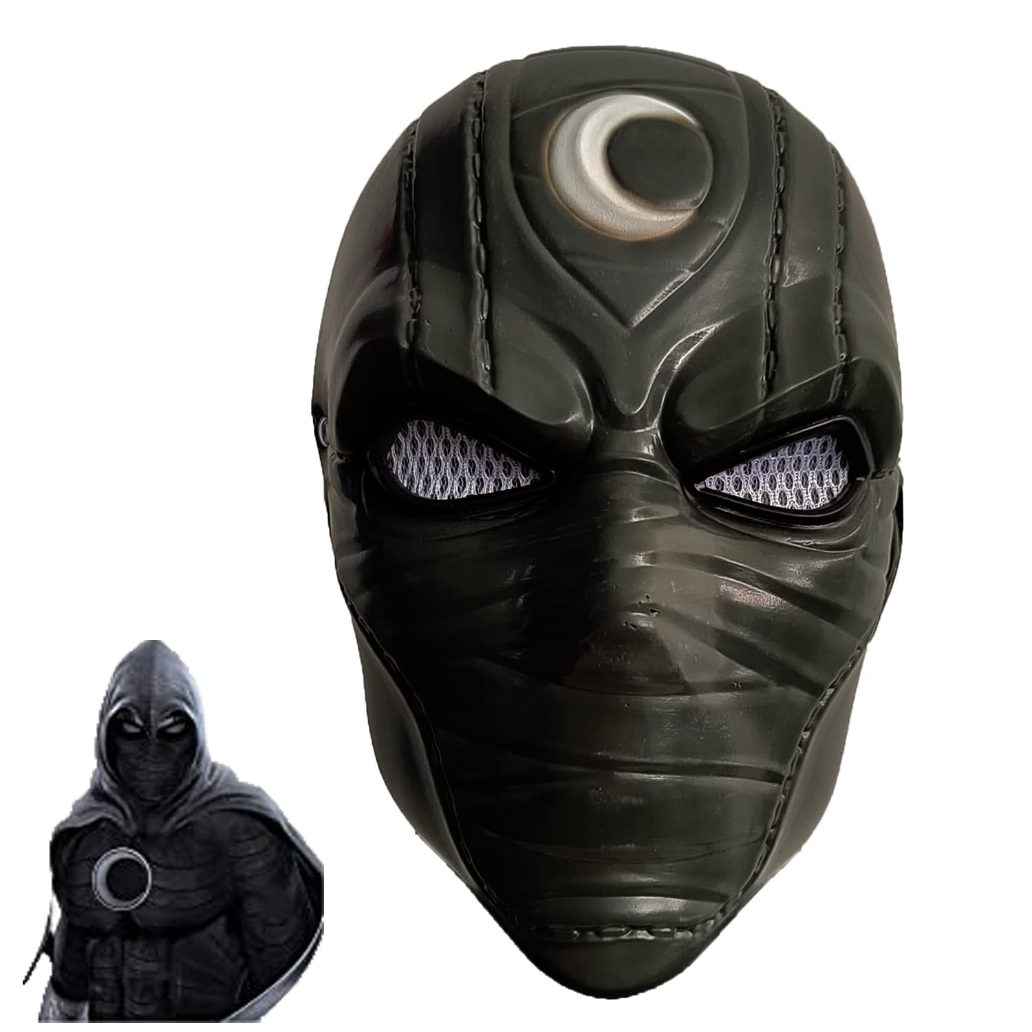 Buy Moon Knight Helmet Latex Superhero Mask 2022 TV Cosplay Accessories ...