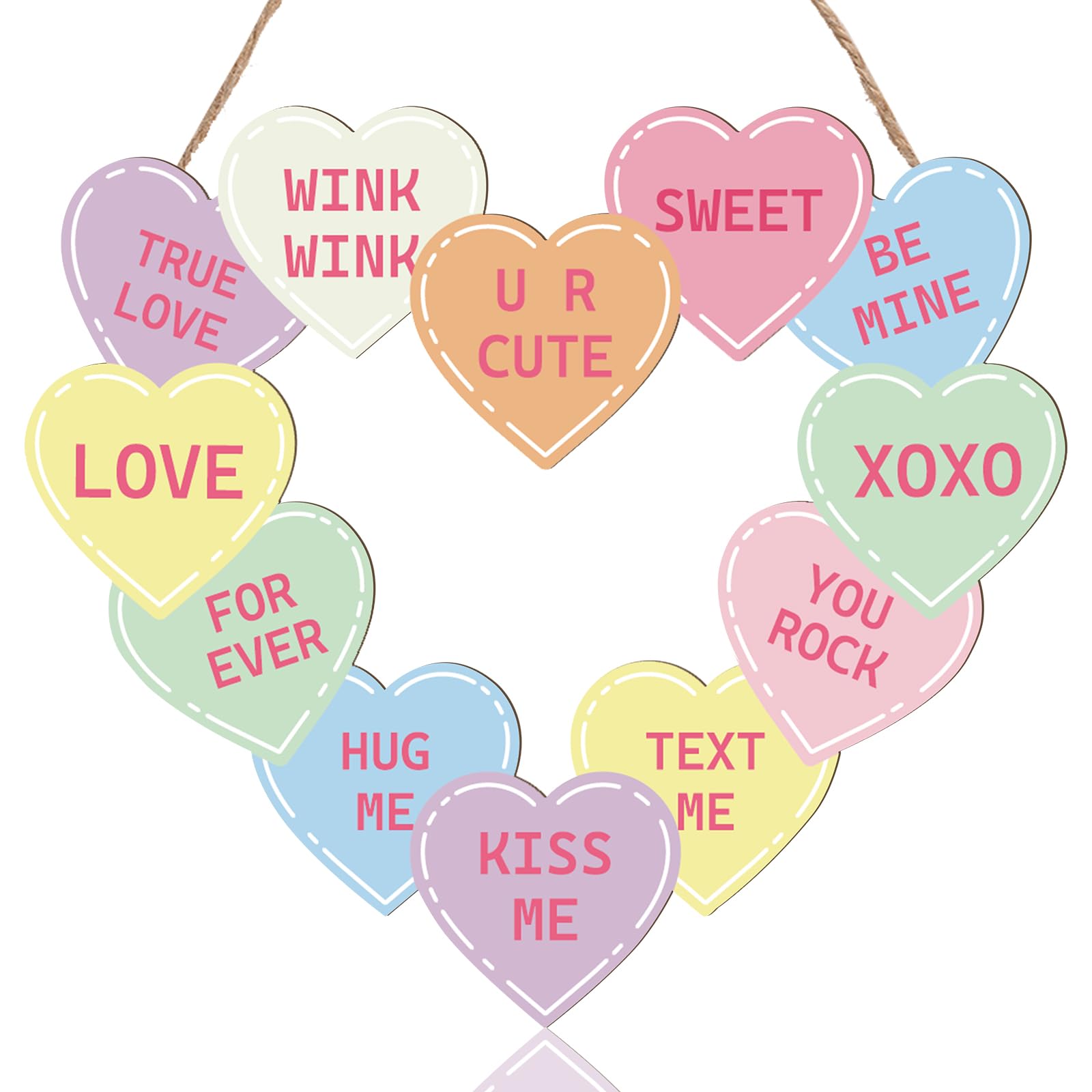Amazon.com: Valentines Day Conversation Heart Door Sign Hanger ...