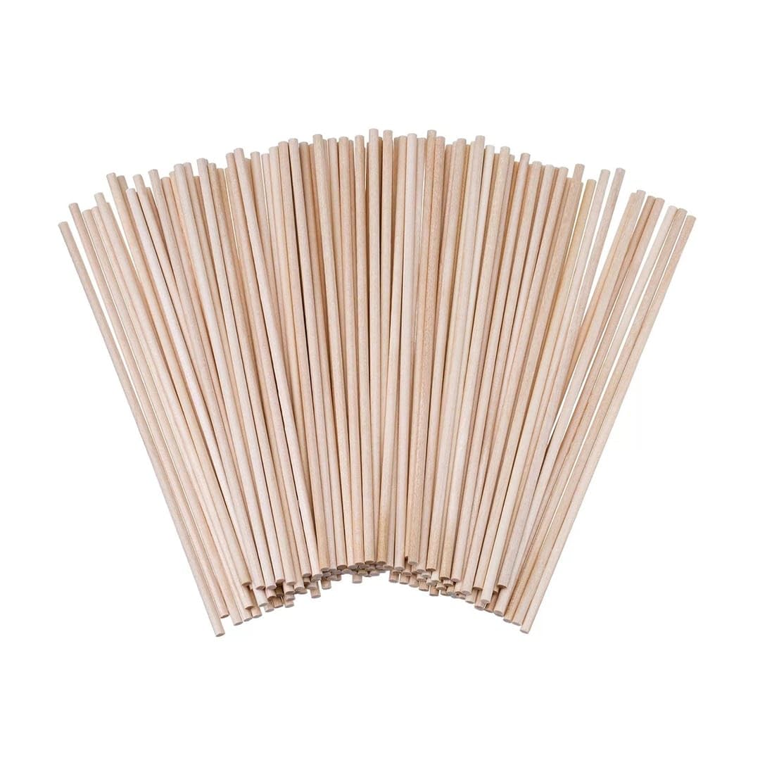 Aadya Crafts Round Wooden Sticks Size 15 Cm x 4mm Long 40 Pcs Natural ...