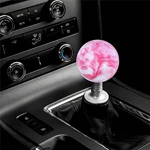 Amazon.com: Universal JDM Pink Marble Round Ball Manual Gear Shift Knob ...
