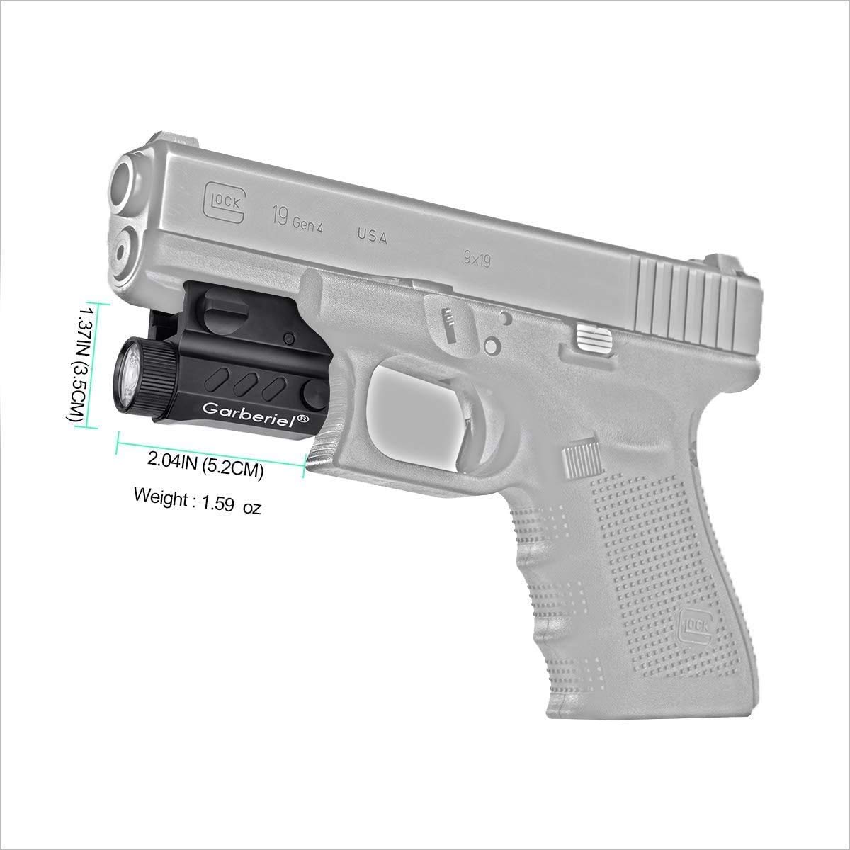 Buy HECLOUD Tactical Handgun Flashlight , 550 Lumens Waterproof ...