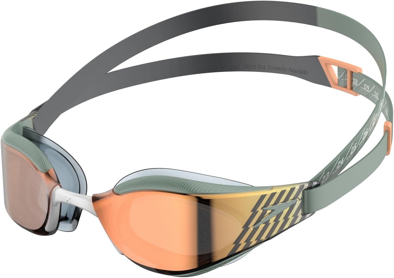 Amazon.com : Speedo Fastskin Hyper Elite Mirrored Goggle, Country Green ...