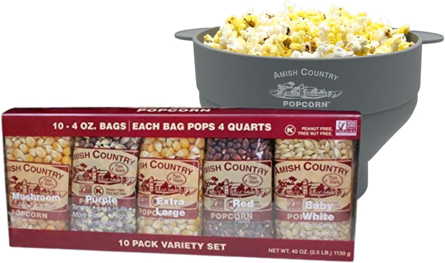 Amazon.com: Amish Country Popcorn - 4 Ounce Variety Kernel Gift Set (10 ...