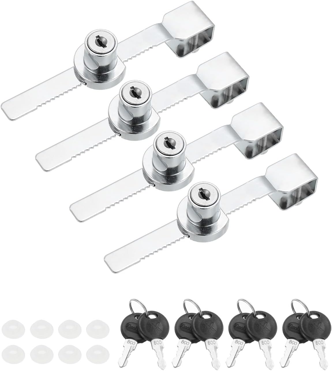 PATIKIL Sliding Glass Door Ratchet Lock 5.6x0.6inch, 4 Pack Keyed Alike ...