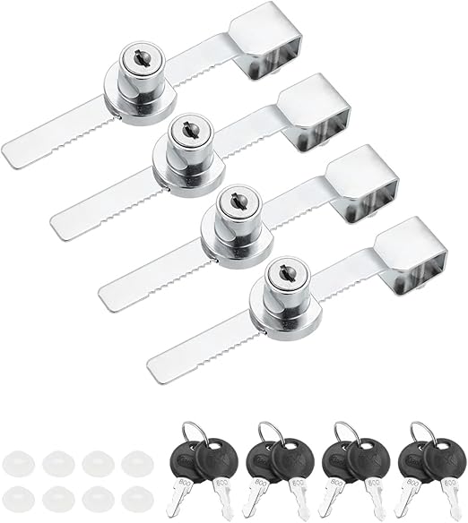 PATIKIL Sliding Glass Door Ratchet Lock 5.6x0.6inch, 4 Pack Keyed Alike ...