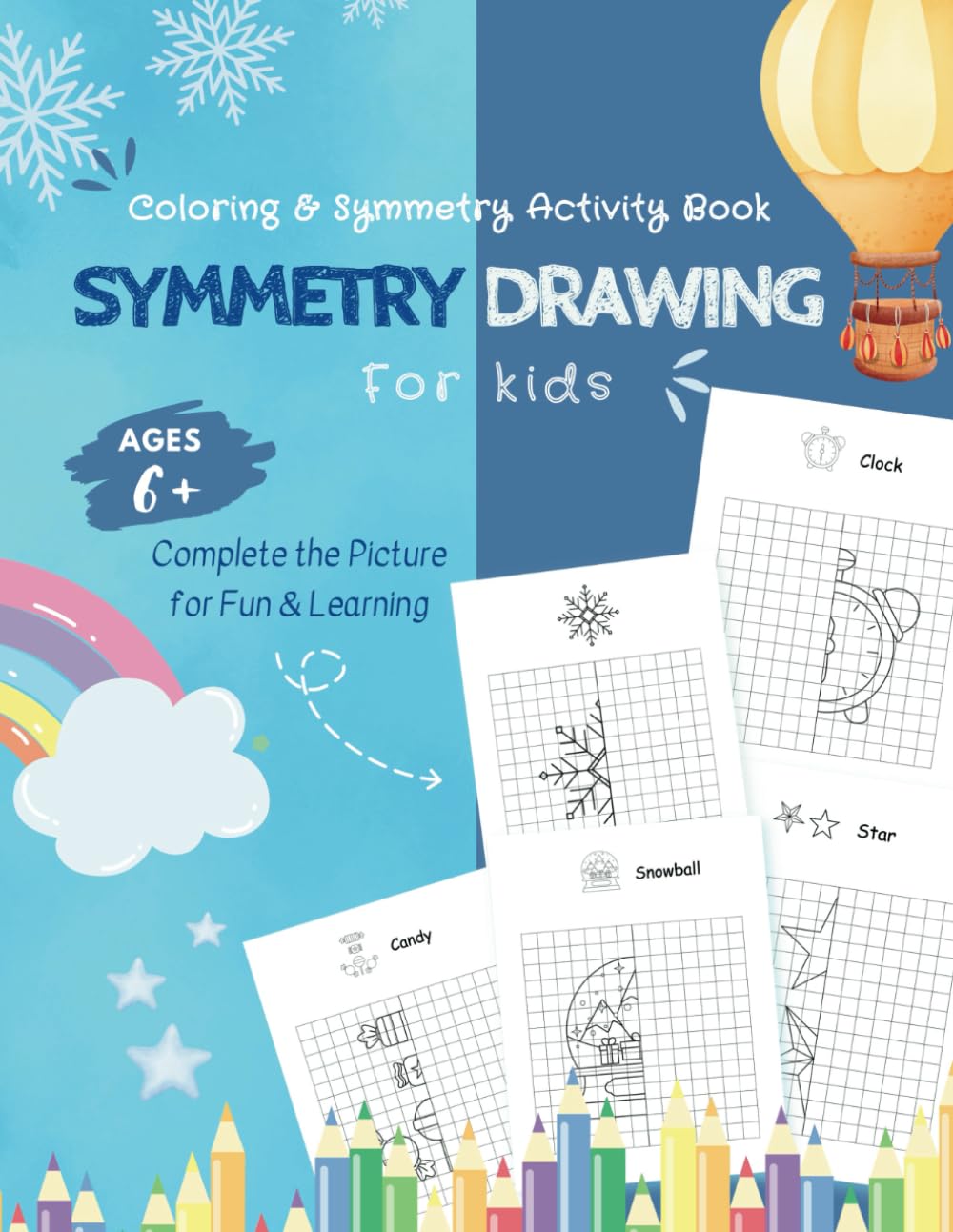 Symmetry Drawing for Kids: Coloring and Symmetry Activity Book for Kids ...