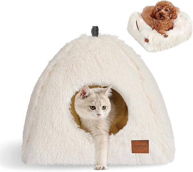 Amazon.com : CATISM Cat Bed, Cat Cave for Indoor Cats, Soft Cat Dome ...