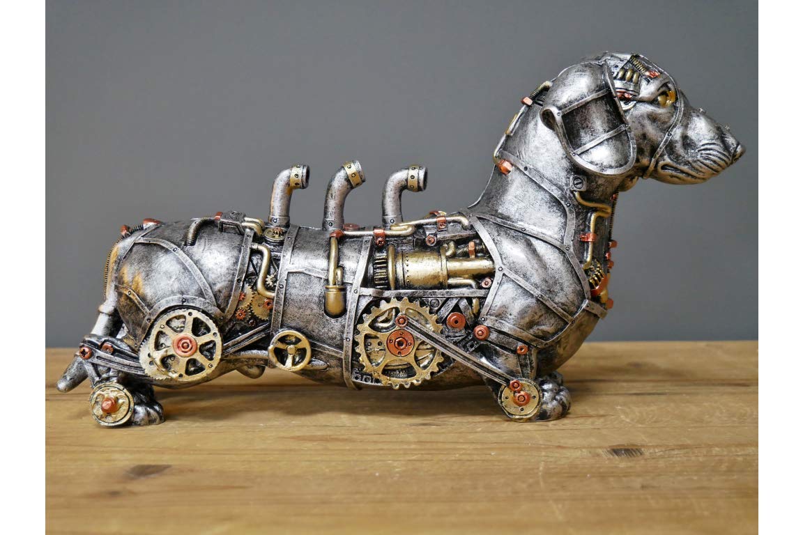 Steampunk Sausage Dog Miniature Dachshund Figure H: 18cm W: 31cm D: 9cm ...