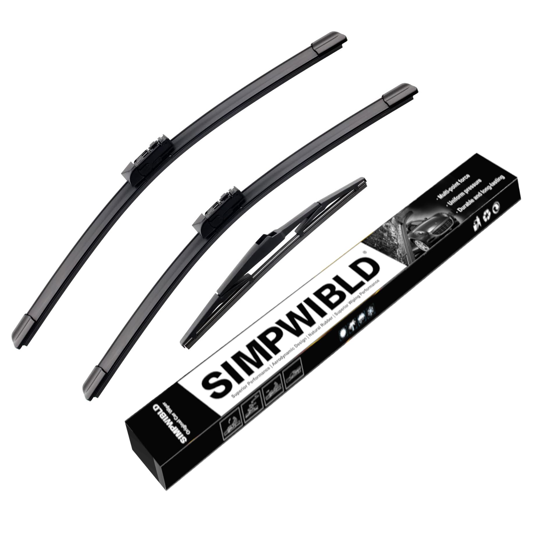 3 wipers Replacement for 2015-2021 Lexus NX200t NX300 NX300h Front ...