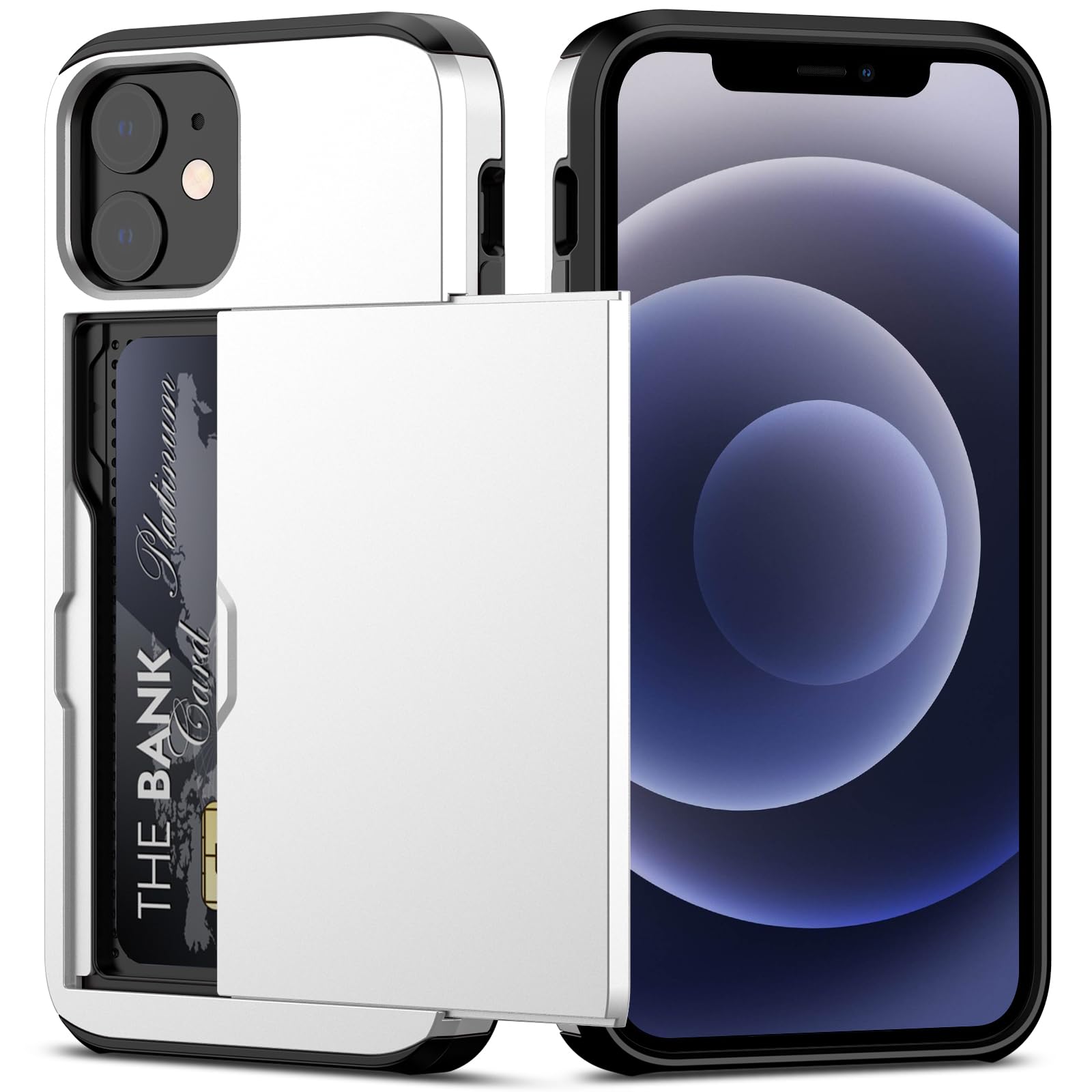 Amazon.com: Nvollnoe for iPhone 12 Mini Case with Card Holder Heavy ...