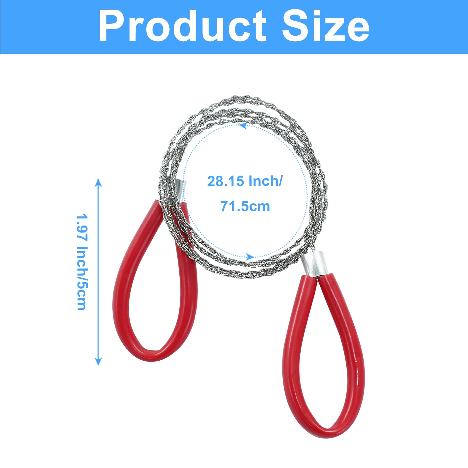 Survival Saw 2 Pcs PVC Pipe Cable Saw Stainless Steel Hand Wire Saw