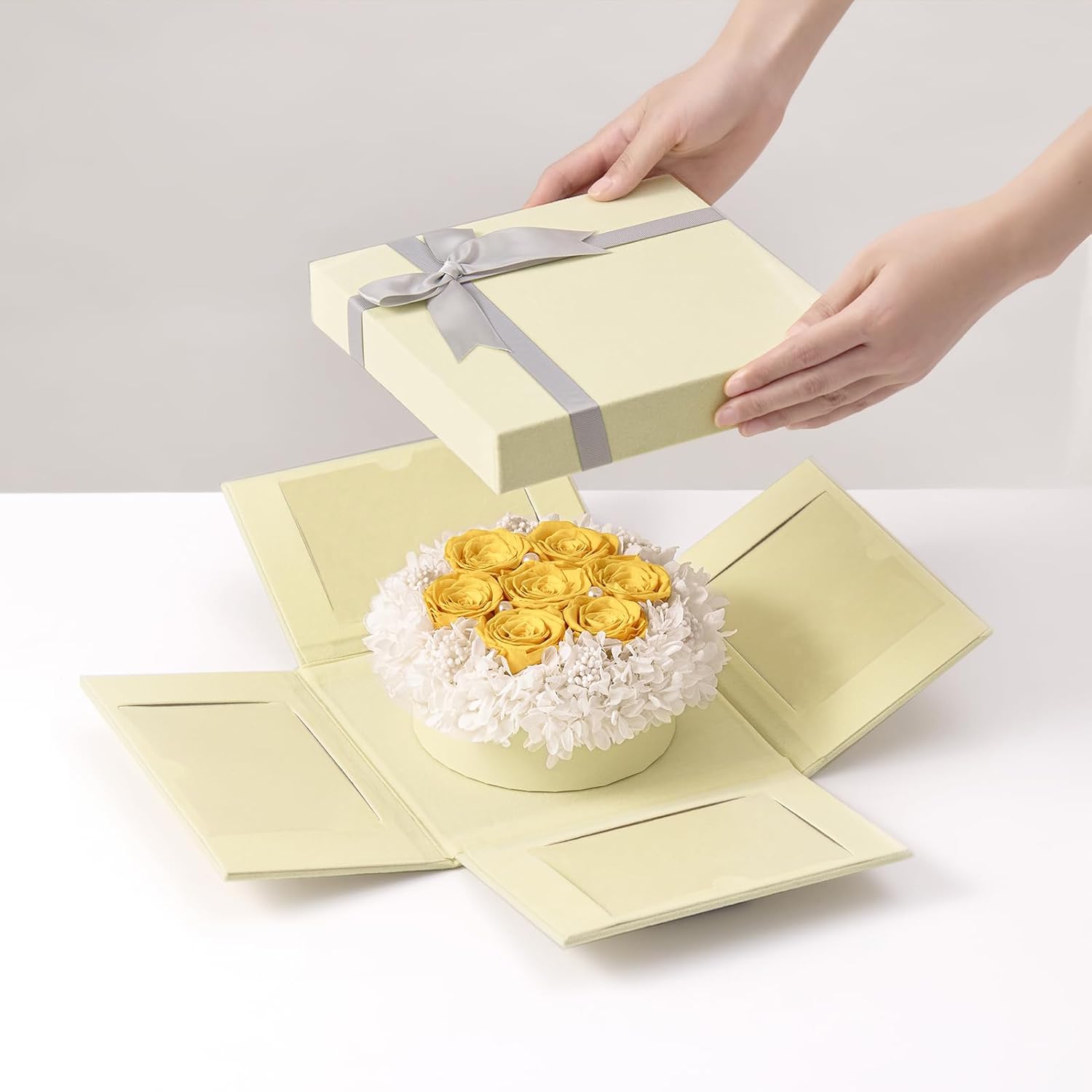 Beaulasting Roses 7-Piece Forever Flowers in Photo Box Handmade ...