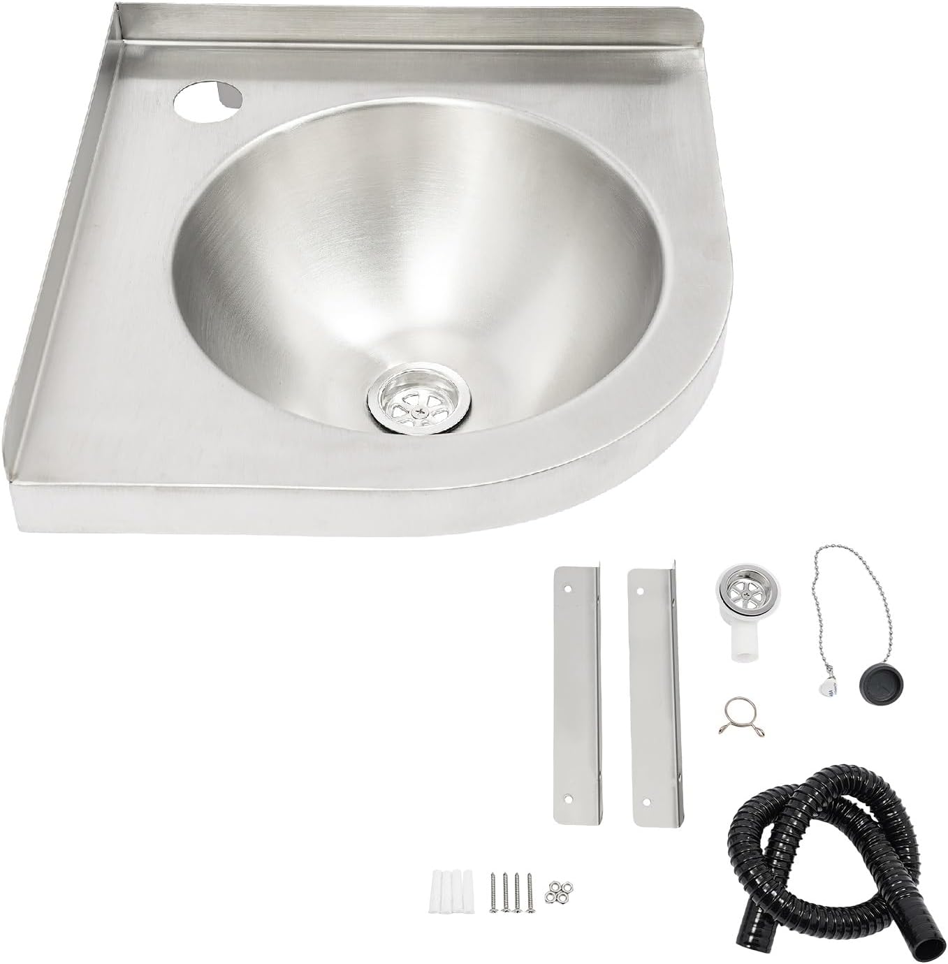 RV Camper Kitchen Sink, Triangle Wash Basin Wall Mount Corner Sink ...
