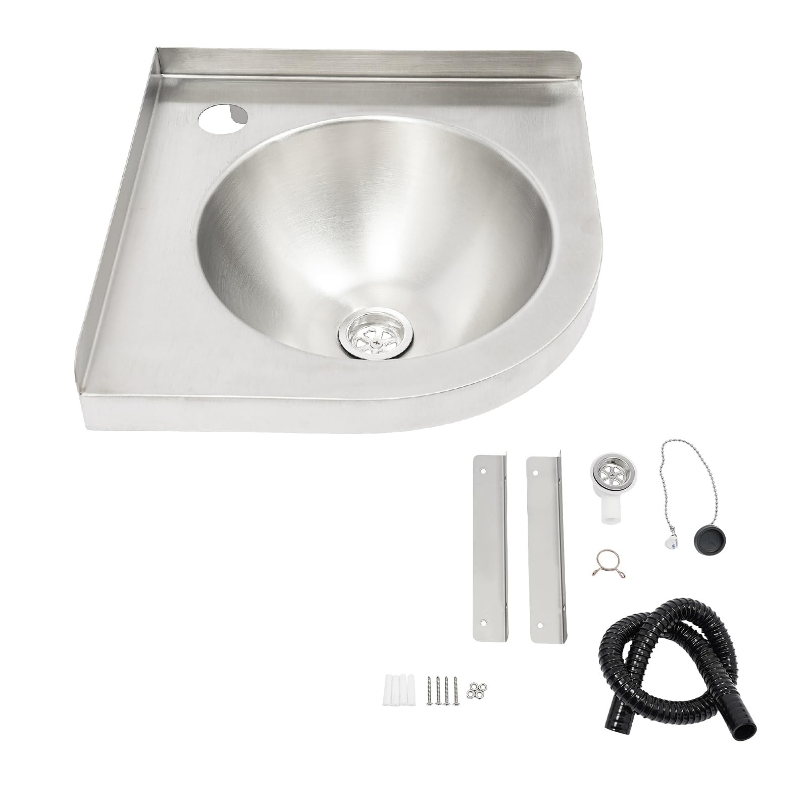 RV Camper Kitchen Sink, Triangle Wash Basin Wall Mount Corner Sink ...