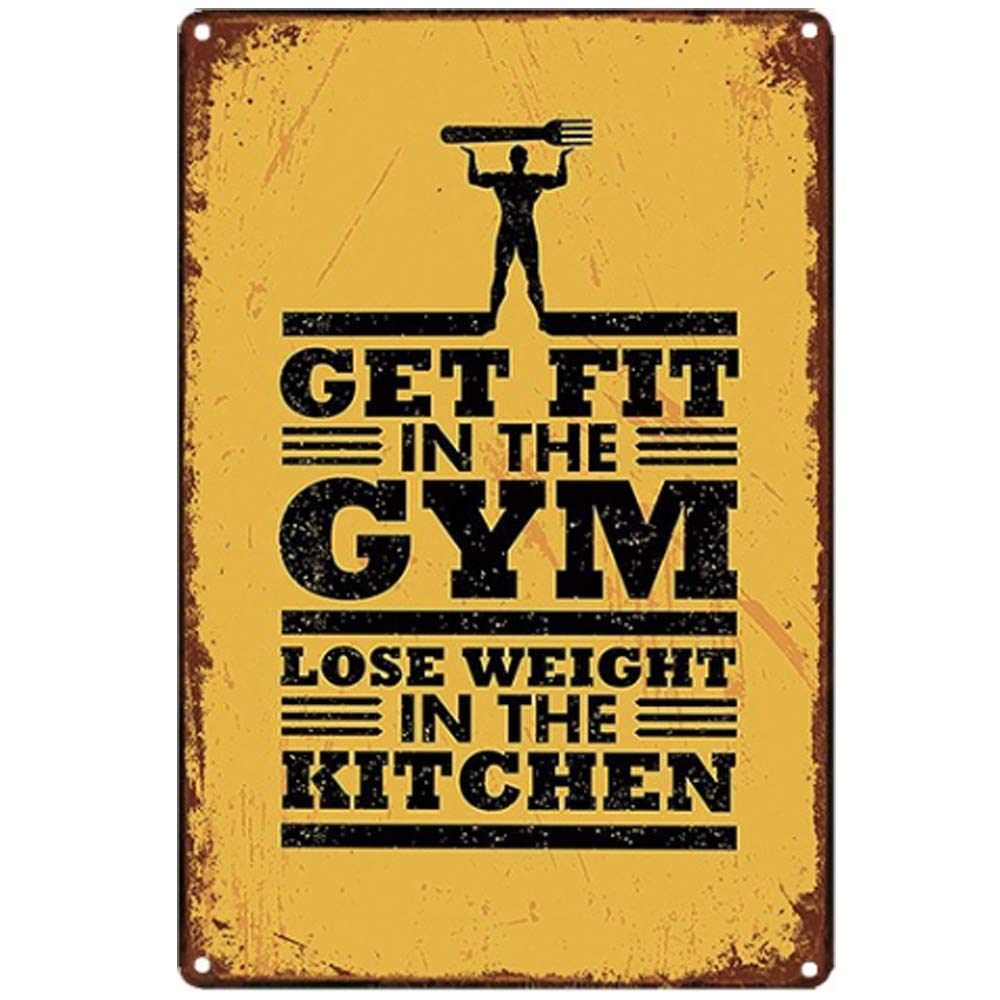 Original Retro Design Tin Metal Sign Wall Art|Get Fit in The Gym|Thick ...