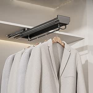 Amazon.co.jp: Retractable Closet Pull Out Rod Wardrobe Closet Rod Pull ...