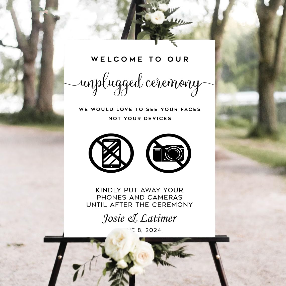 Amazon.com: GLAVICY Decorative Signage, Unplugged Ceremony Wedding Sign ...