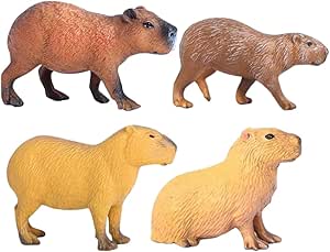 Amazon.com: Toddmomy Capybara Figurine, 4pcs Plastic Capybara Figure ...
