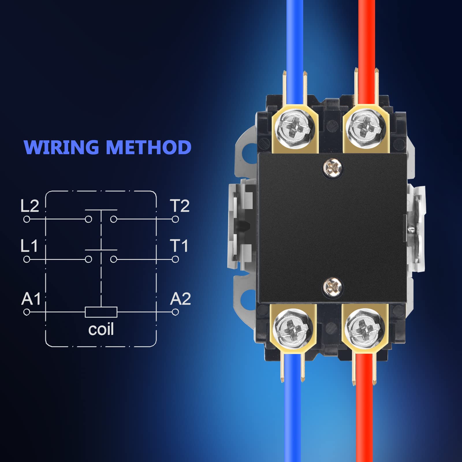 Snapklik.com : FOCSPROD HVAC Contactor, 40 Amp Double Pole / 2 Pole ...