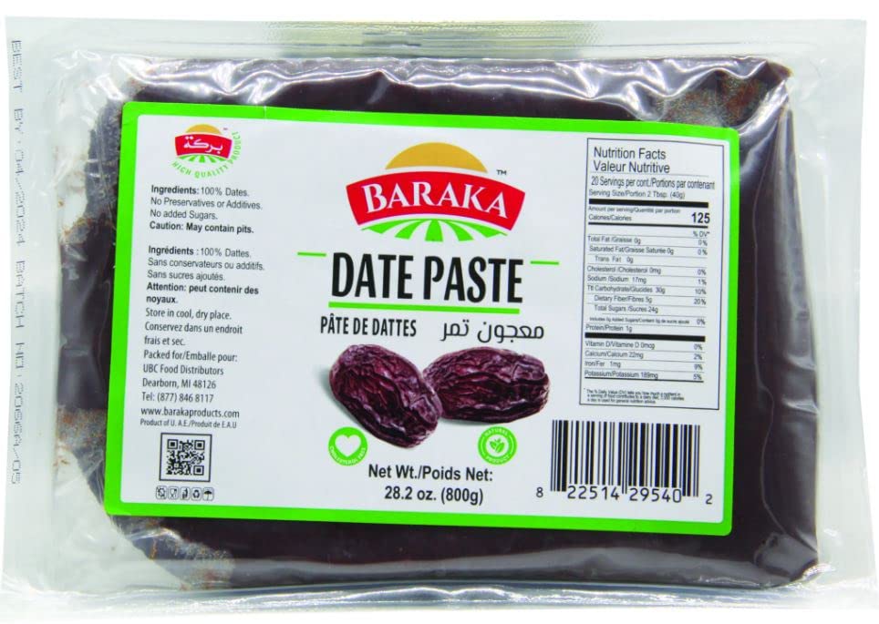 Amazon.com: Baraka Date Paste No Sugar Added | Vegan Date Paste for ...