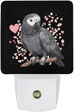 Beautiful African Grey Parrot Night Light Plug Into Wall LED Nightlight ...
