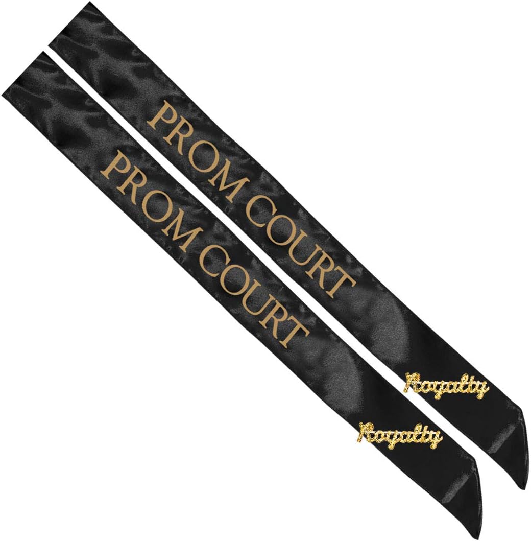 Amazon.com: Anderson's Prom Black Sash Set, 2 Satin Sashes and 2 ...