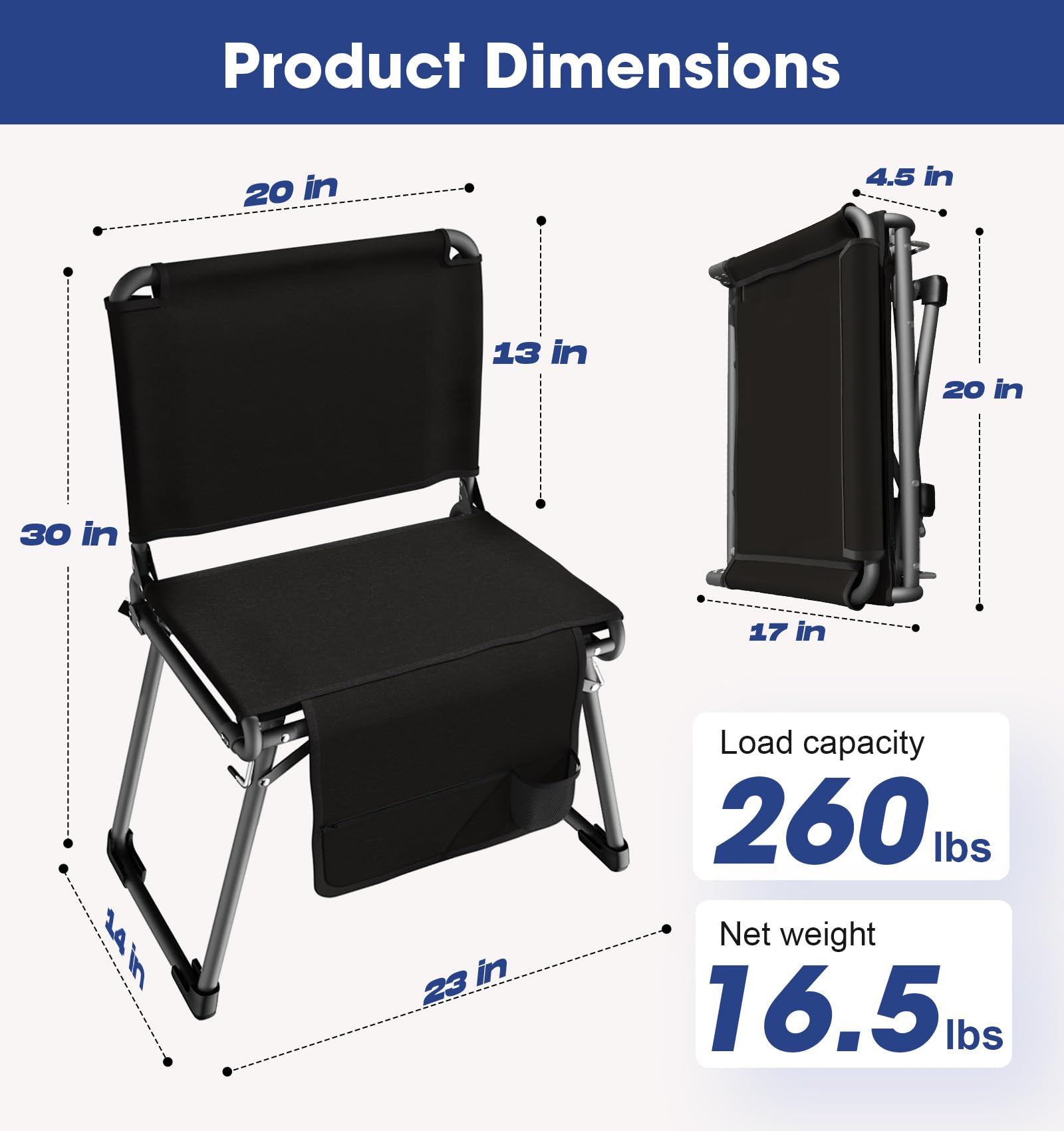Snapklik.com : 2-in-1 Portable Stadium Chair