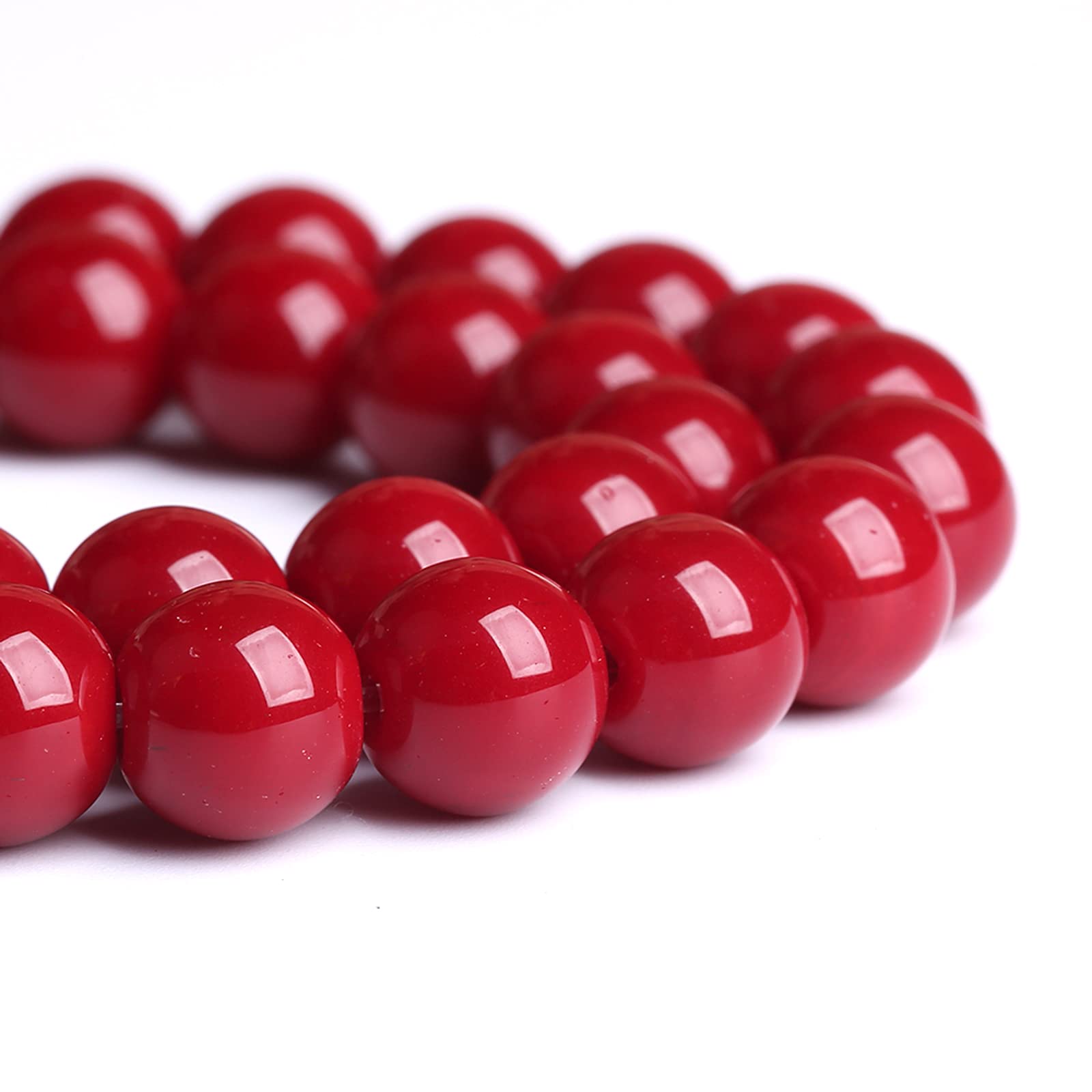 Amazon.com: 6MM 60PCS Dark Red Glass Crystal Loose Beads for Jewelry ...