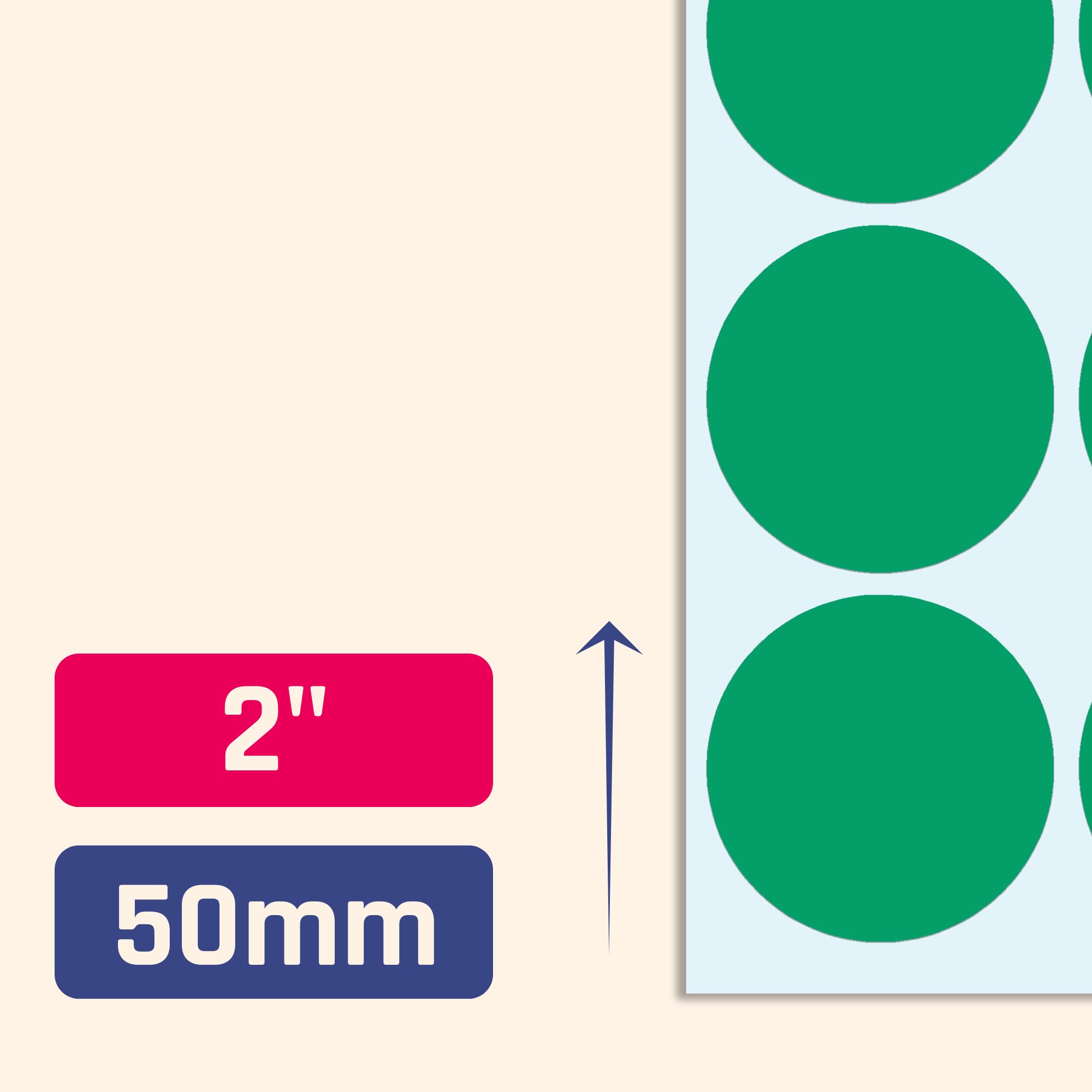 Snapklik.com : 2" Round Color Coding Circle Sticker Labels - Green