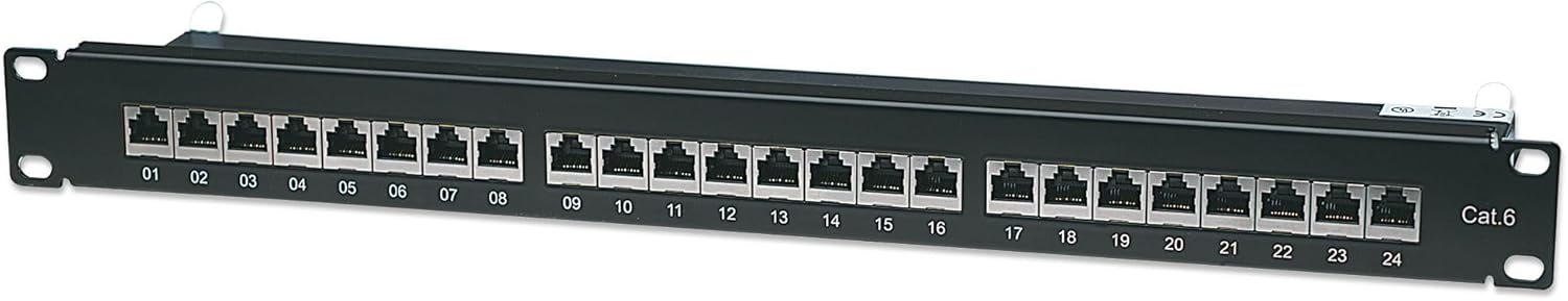 Manhattan CAT 6 Patch Panel Distribution Panel 24 Port - Desktop 19 ...