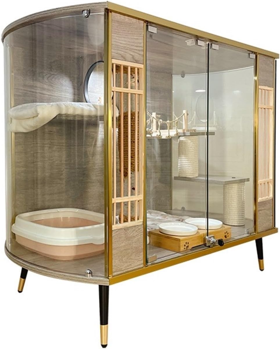 Amazon.com: REIK Cat House Cat Curved Panoramic Cat Villa Glass ...