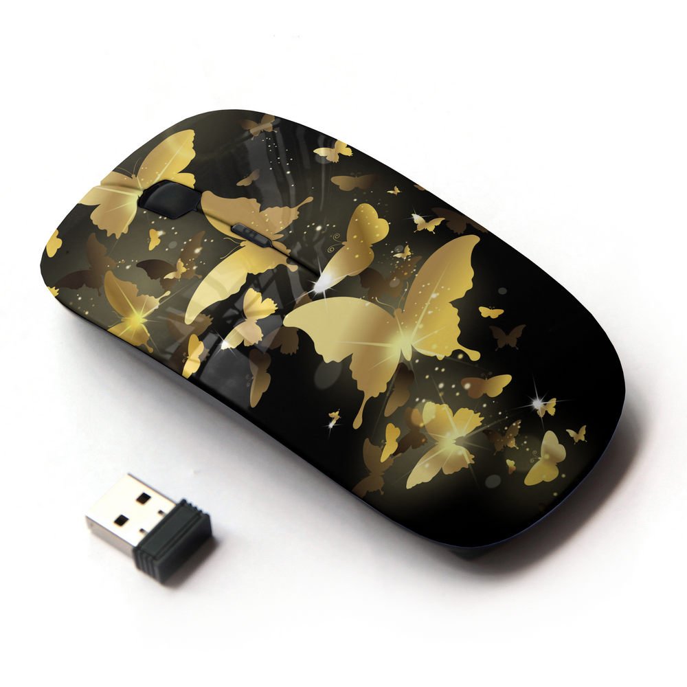 Amazon.com: KOOLmouse [ Optical 2.4G Wireless Mouse [ Gold Butterfly ...
