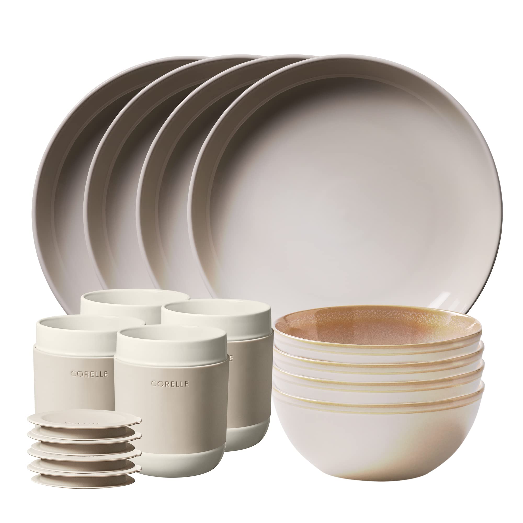 Amazon.com | Corelle Stoneware 16-Pc Dinnerware Set, Handcrafted ...