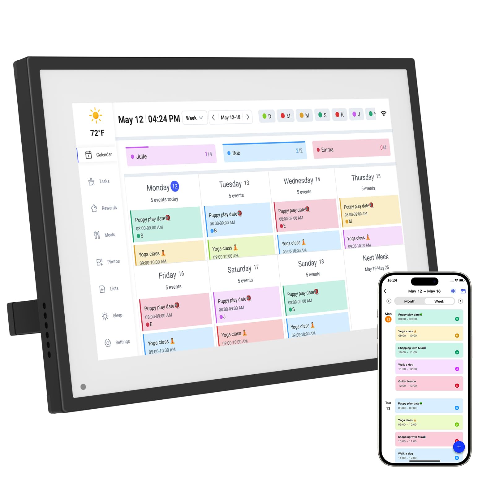 10.1 Touchscreen Calendar 10.1" Smart Digital Calendar 2025-2026 - WiFi ...