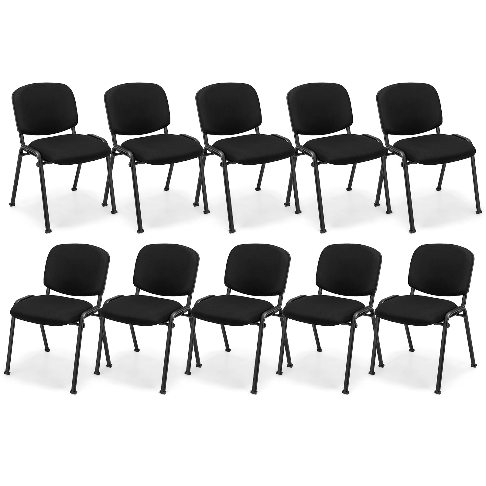 COSTWAY Set of 2/4/5/6/10 Stackable Reception Chairs, Upholstered ...