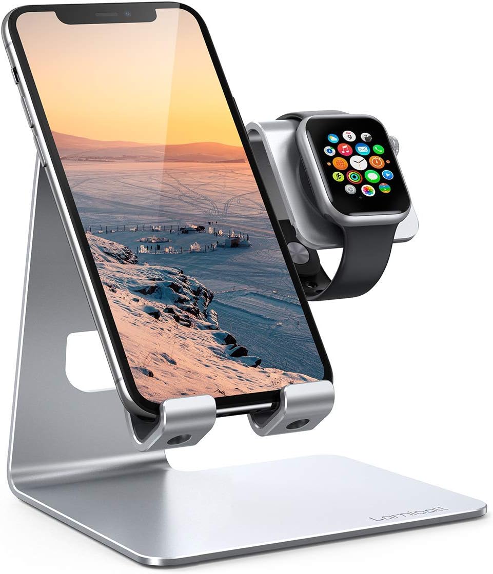 Amazon.com: Lamicall Stand for Apple Watch Phone Holder 2 in 1 Desktop ...