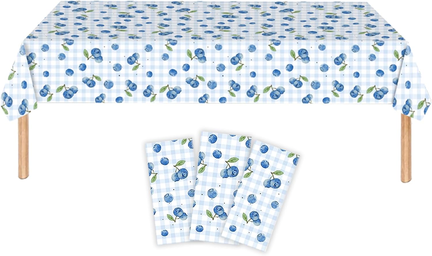 Amazon.com: Bourns 3pcs Blueberry Birthday Party Tablecloths,Disposable ...