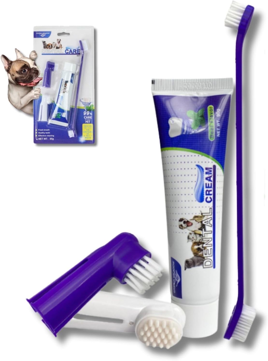 Amazon.com: Pet Dog Tooth Brushing Kit - Dog Finger Toothbrush, 360 ...