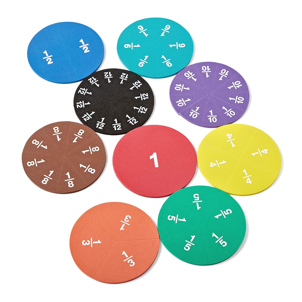 hand2mind Foam Rainbow Fraction Circles, Fraction Manipulatives, Unit ...