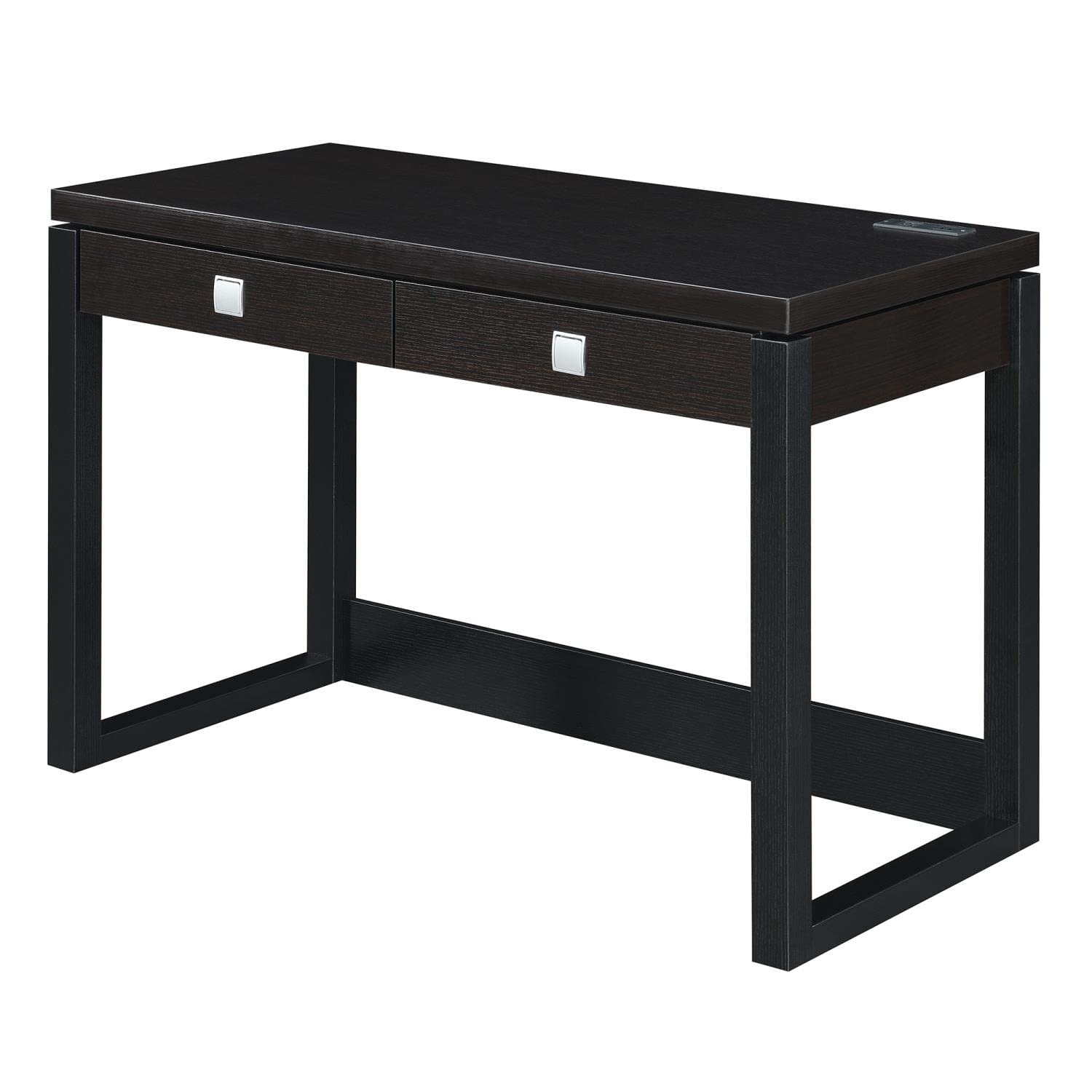 Amazon.com: Convenience Concepts Newport 2-Drawer Desk with Charging ...