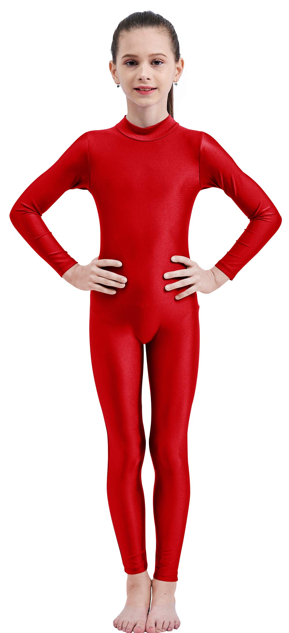 Snapklik.com : Unitards For Girls Kids High Neck Zip Long Sleeve ...