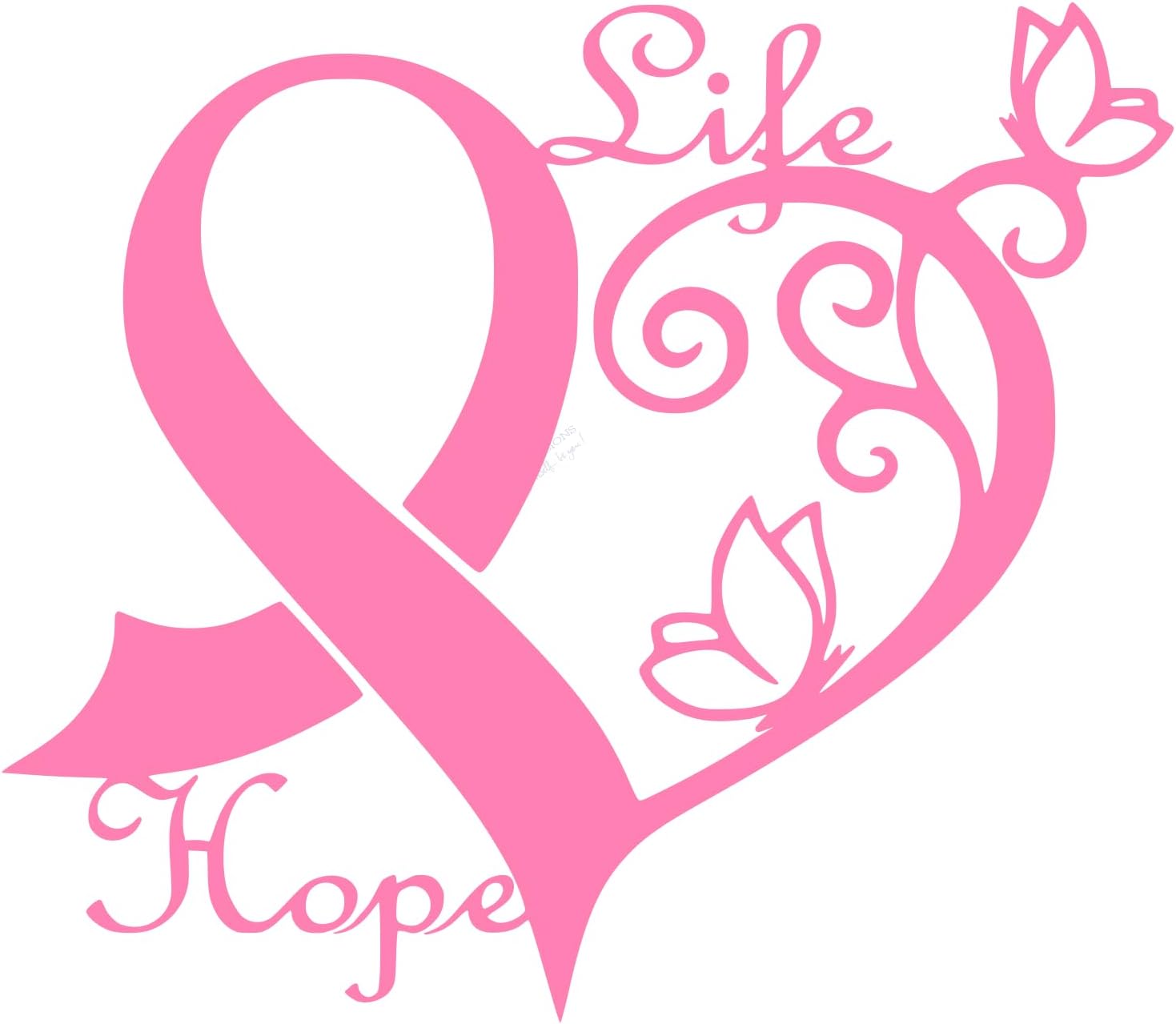 Amazon.com: Cancer Awareness Ribbon Heart Butterfly Vine - Life Hope ...