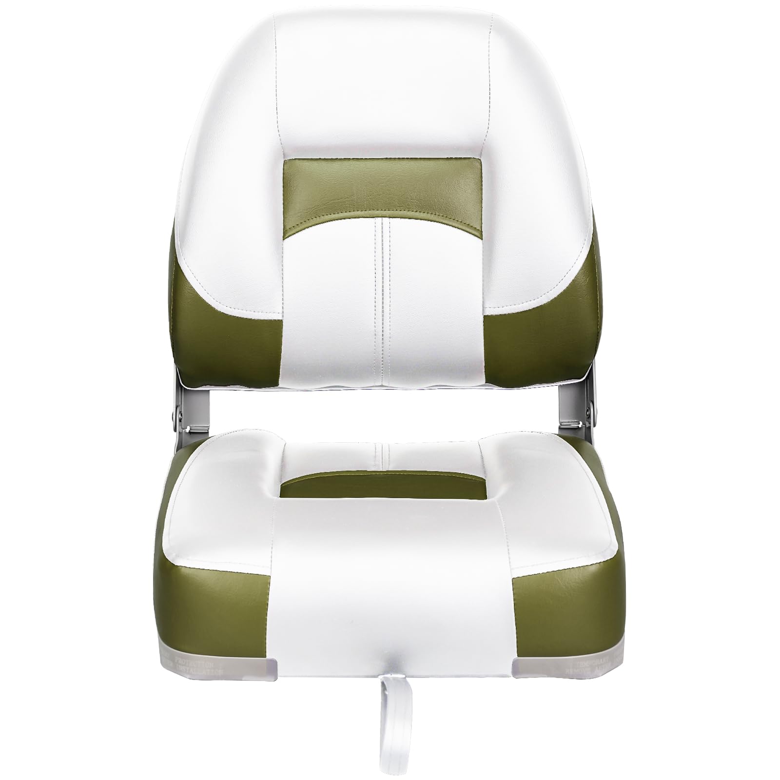 Amazon.com: ERGOSEAT Two Tone Low Back Folding Boat Seat,White/Green ...