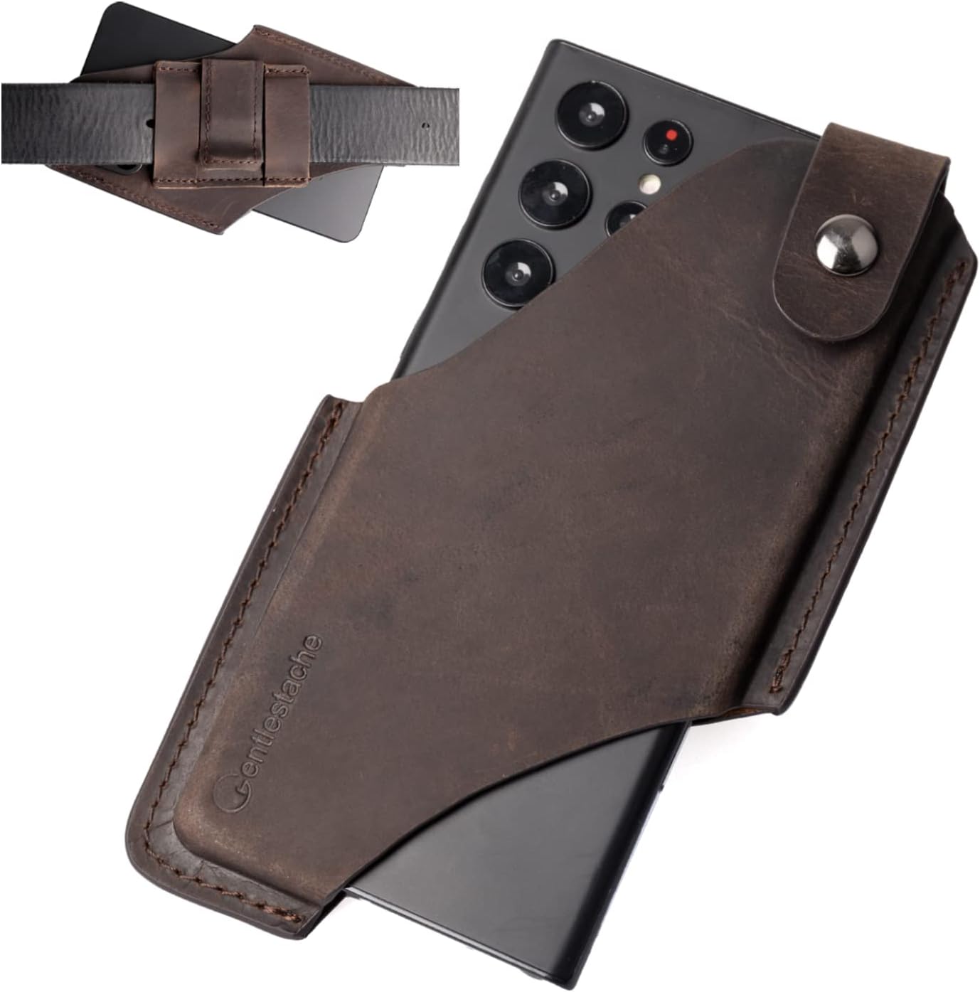 Amazon.com: TobbinGear Leather Cell Phone Holster with Belt Clip ...