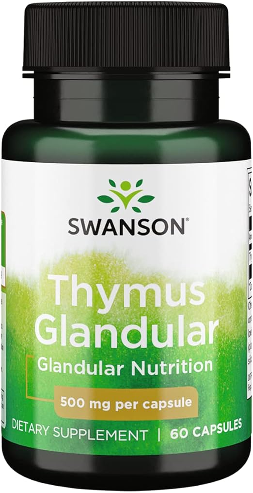Amazon.com: Swanson Raw Thymus Glandular 500 Milligrams 60 Capsules ...