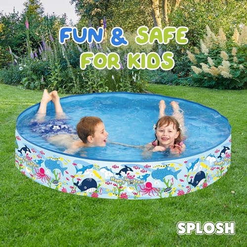 Splosh 4ft Kids Paddling Pool - Easy Setup Pool With Rigid Sides (No ...
